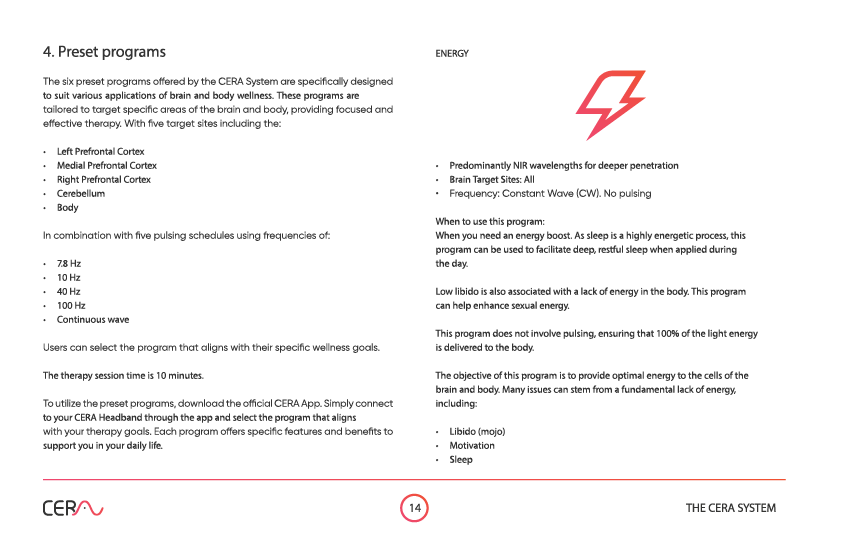 CERA System Manual | Product Specifications – CeraThrive